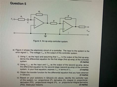 Solved Question 5 Figure 4 An Op Amp Controller System A