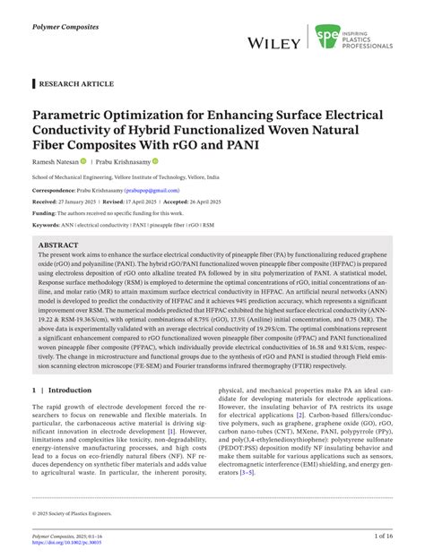 Parametric Optimization For Enhancing Surface Electrical Conductivity
