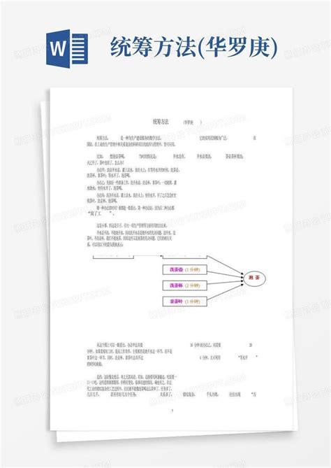 统筹方法 华罗庚 Word模板下载 编号qknpzdva 熊猫办公