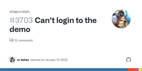 can t login to the demo · issue 3703 · allegro ralph · github