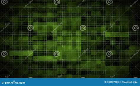 Dark Lime Green Abstract Geometric Shapes Technology Background Grid Texture Tech Background