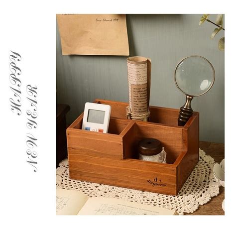 Badu Bg Ретро стил Винтидж многофункционален дървен органайзер за бюро за декорация на селска