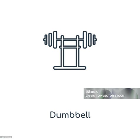 아령 개념 선 아이콘입니다 선형 아령 개념 개요 기호 디자인입니다 이 간단한 요소 그림 사용할 수 있습니다 웹 및 모바일 Ui Ux가 0명에 대한 스톡 벡터 아트 및 기타