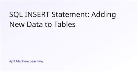 Sql Insert Statement Adding New Data To Tables