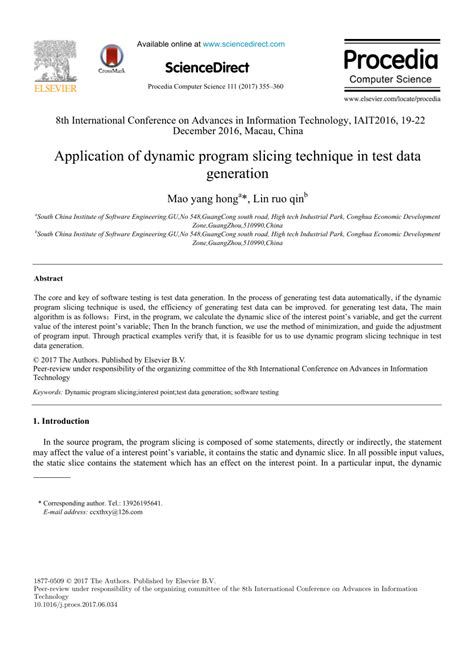 Pdf Application Of Dynamic Program Slicing Technique In Test Data Generation