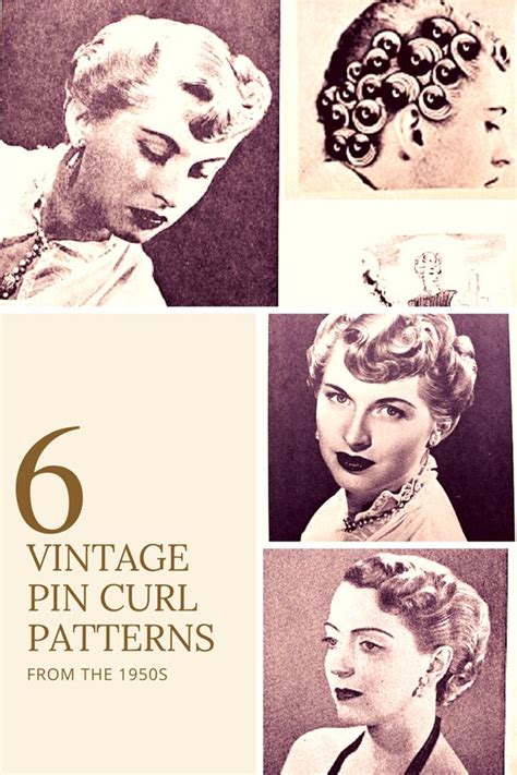 6 Pin Curl Setting And Styling Patterns From The 1950s Pin Curls Rockabilly Hair Tutorials