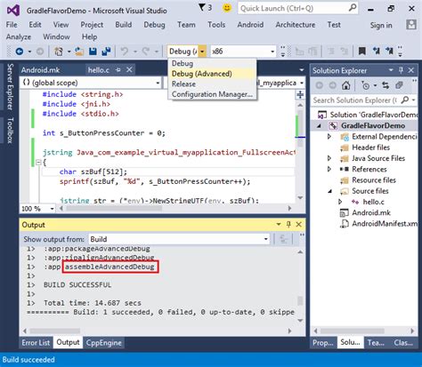 Co Developing Android Projects With Gradle Flavors With Visual Studio