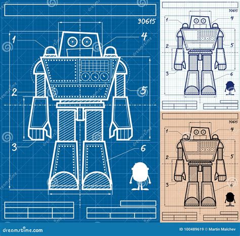 Robotics Blueprint Outline Icon Set Of Robotics Illustration Icons Signs Symbols Can Be Used