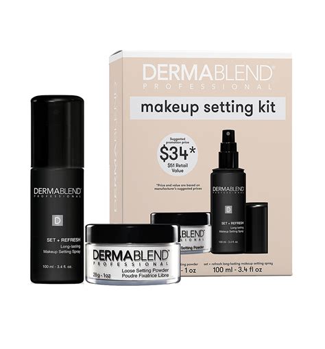 Dermablend Makeup Setting T Set With Original Loose Setting Powder And Set Refresh Makeup