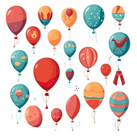 Baloons 클립 아트 풍선 세트 백색 위에서 배경 만화 벡터 풍선 클립 아트 만화 Png 일러스트 및 벡터 에 대한 무료 다운로드 Pngtree
