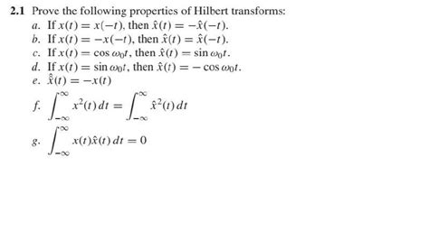Solved 2 1 Prove The Following Properties Of Hilbert Chegg Com