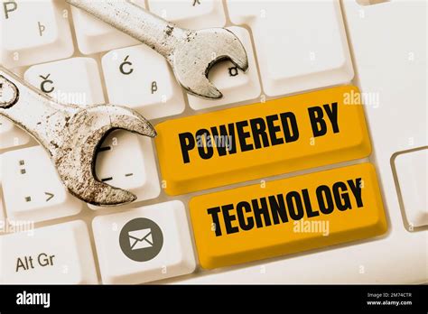 Writing Displaying Text Powered By Technology Business Concept Breakthrough Led To The Broad