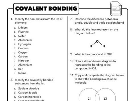 26 Covalent Bonding Aqa Chemistry Teaching Resources