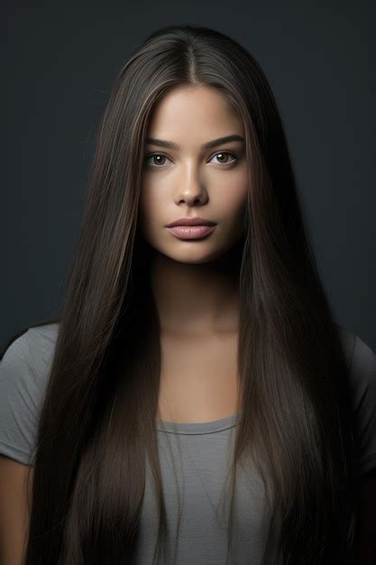 Premium Photo Straight Long Hair Women Model