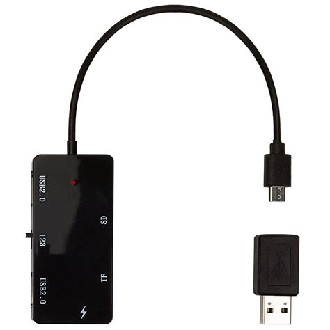 Micro USB OTG Dual Port Hub TF SD Card Reader