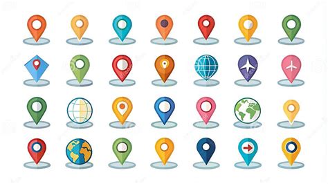 Location Icon Set Containing Map Map Pin Gps Destination