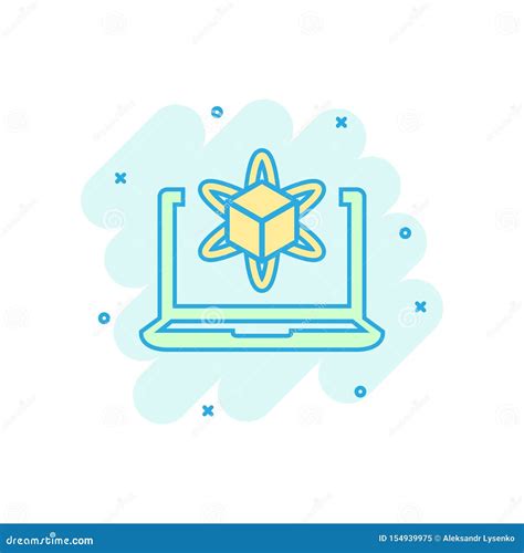 Computer Simulation Icon In Comic Style Vr Device Vector Cartoon