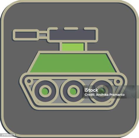 아이콘 탱크 군사 요소 엠보싱 스타일의 아이콘 인쇄물 포스터 로고 인포그래픽 등에 적합합니다 경찰관에 대한 스톡 벡터 아트 및 기타 이미지 Istock