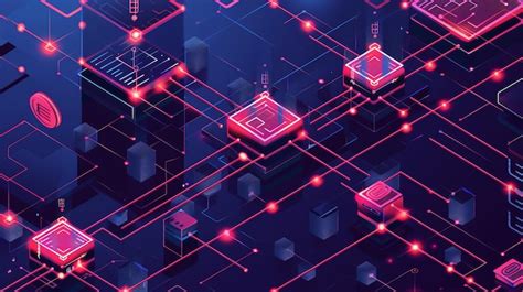 Abstract Isometric Network Of Glowing Connected Data Servers Premium Ai Generated Image