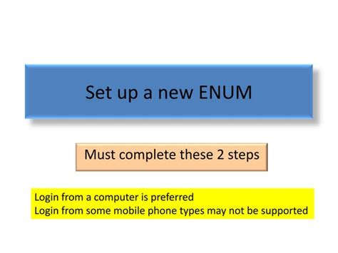 Set Up A New Enum Ppt