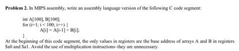 solved problem 2 in mips assembly write an assembly