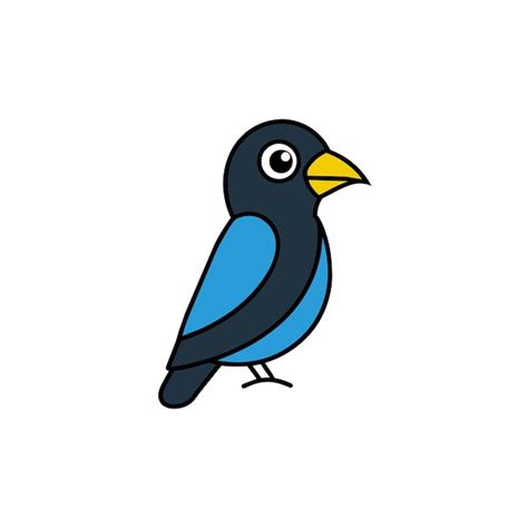 Premium Vector Blue Grosbeak Bird Looks Icon Vector Illustration