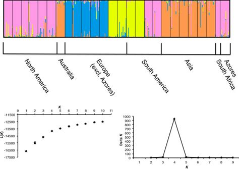 bayesian clustering according to the software program structure