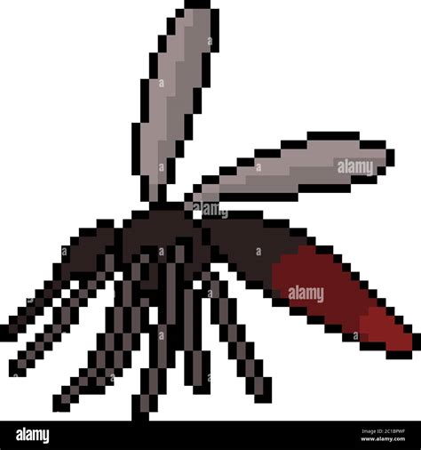 Vector Pixel Art Mosquito Isolated Cartoon Stock Vector Image And Art Alamy