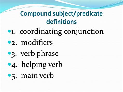 Compound Subject And Compound Predicate