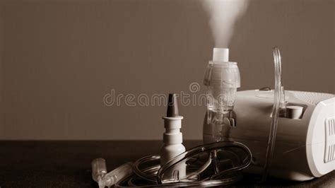 Medical Nebulizer For The Treatment Of Bronchitis Camera Agains Stock