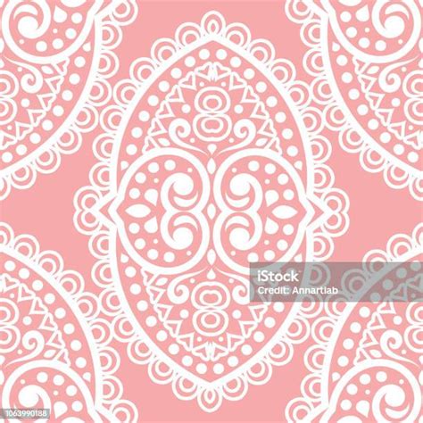 분홍색과 흰색 빈티지 벡터 완벽 한 패턴 벽지 우아한 고전적인 텍스처입니다 럭셔리 장식입니다 로얄 Victorian 바로크 요소