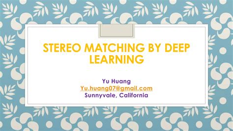 Stereo Matching By Deep Learning Pdf