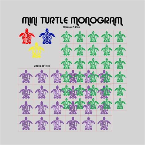 Turtle Monogram Etsy