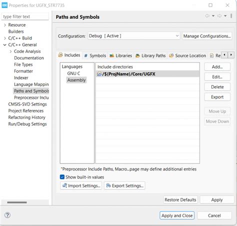Unable to add UGFX in STM32CubeIDE Eclipse based Support µGFX