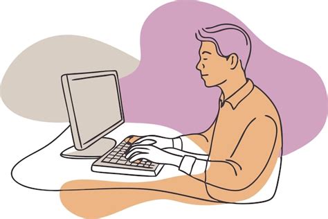 A Man Is Typing On A Computer Keyboard Premium Ai Generated Vector