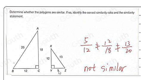 Solved Determine Whether The Polygons Are Similar If So Identify The Correct Similarity Ratio