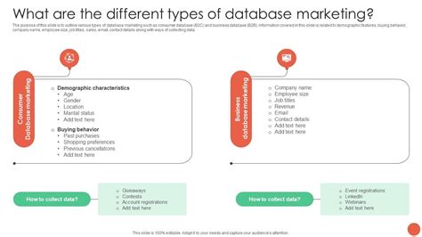What Are The Different Types Of Database Marketing Database Marketing Techniques Mkt Ss V Ppt Sample