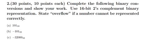 solved 2 30 points 10 points each complete the following