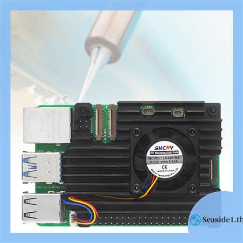 Seaside1th กล่องอะลูมิเนียมอัลลอย พร้อมพัดลมระบายความร้อนฮีทซิงค์ Pwm สําหรับ Raspberry Pi 5