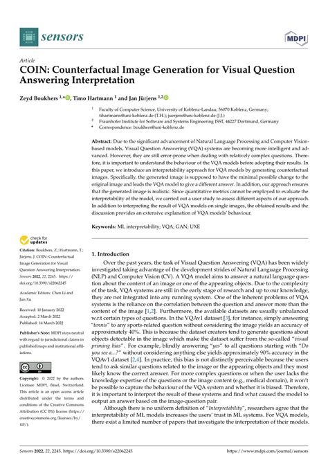 Pdf Coin Counterfactual Image Generation For Visual Question Answering Interpretation