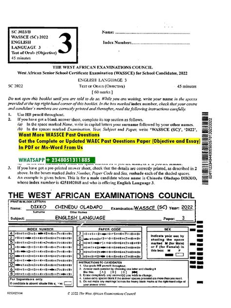 Free Waec Past Questions On Oral English Pdf Robbery