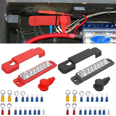Black And Red 12 Terminal Busbar Bus Bar Power Distribution Block 180a 12v Dc P E Eur 14 98