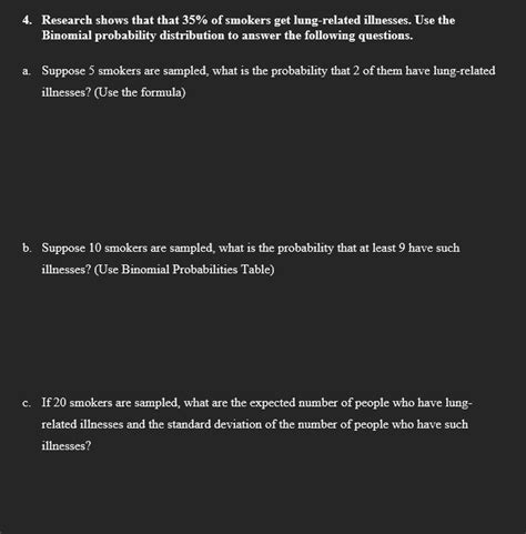 Solved 4 Research Shows That That 35 Of Smokers Get