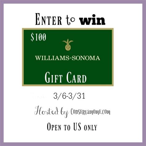 New Age Mama 100 Williams Sonoma T Card Giveaway