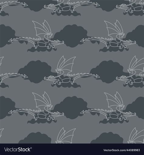 Mythical Dragon Digital Art Pattern Royalty Free Vector