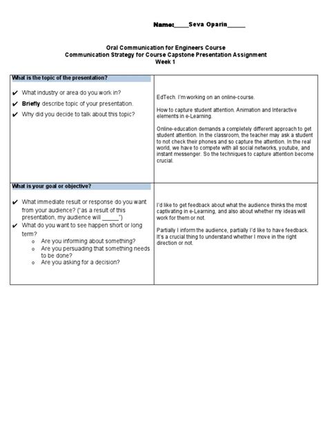 C1m1 Course Capstone Word Week 1 Strategy Template Pdf Educational