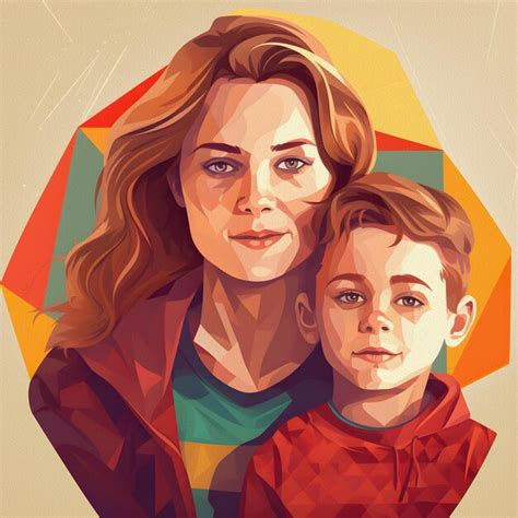 Premium Ai Image Mother And Son Vector Background