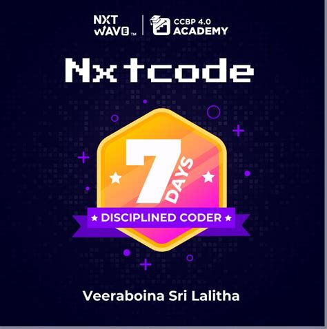 Sri Lalitha Veeraboina On Linkedin Nxtcodechallenge Nxtwaveacademy