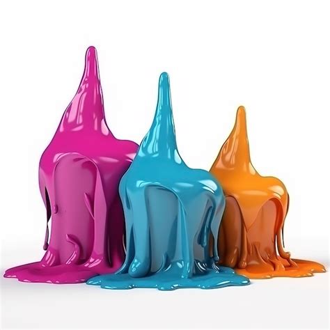 Premium AI Image Colorful Paint Dripping Isolated On White Background
