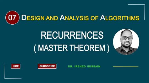 L 07 Solving Recurrences Master Theorem Extended Master Theorem